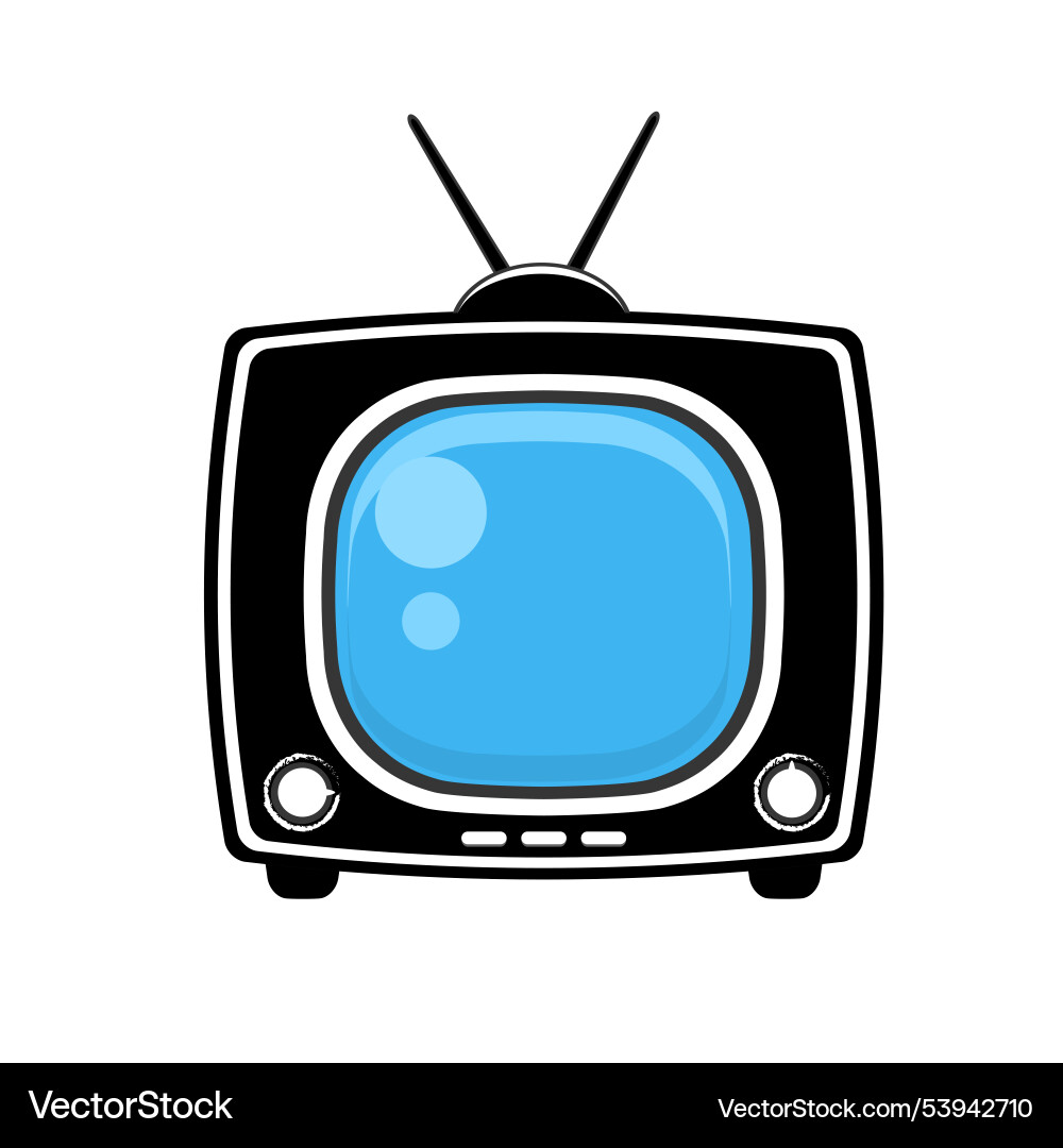 Old retro tv isolated on white background Vector Image