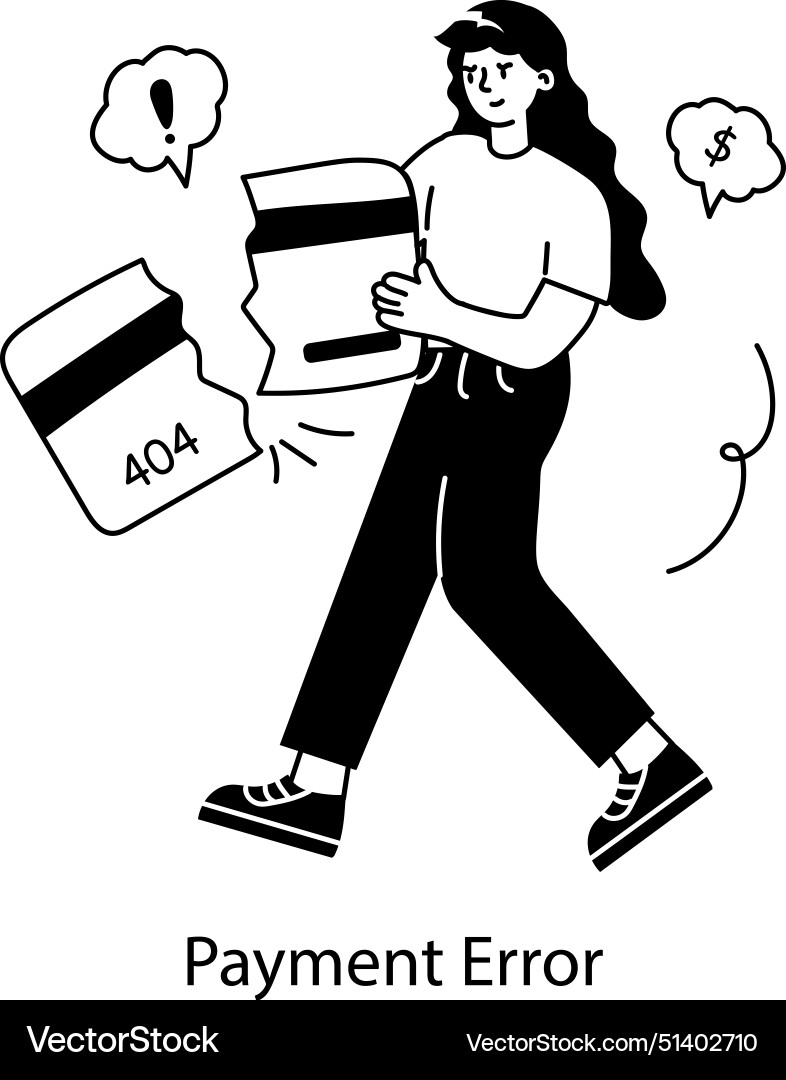 Payment error Royalty Free Vector Image - VectorStock