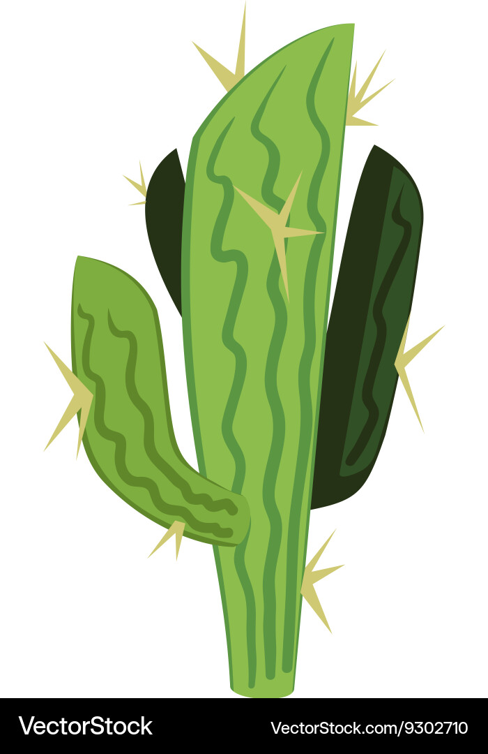 Primitive drawing of cactus Royalty Free Vector Image