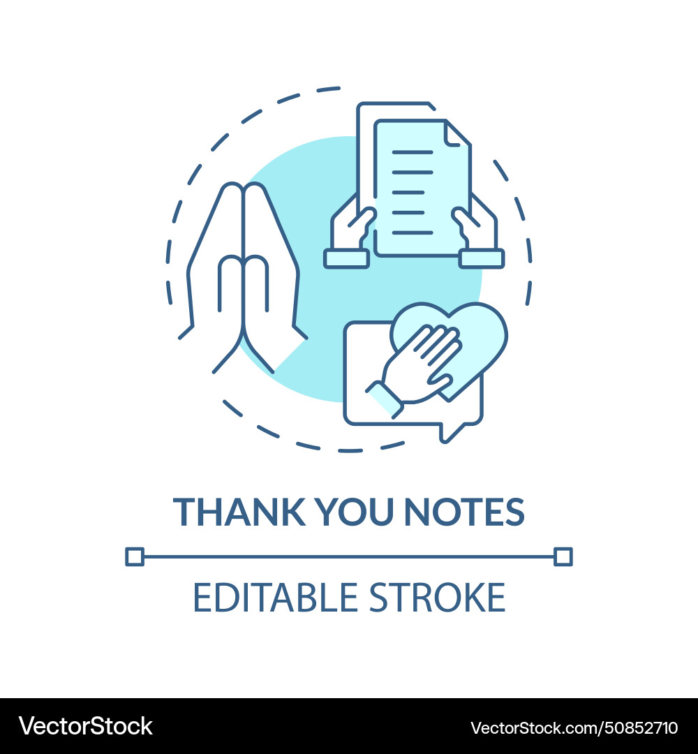 Thank you notes soft blue concept icon Royalty Free Vector