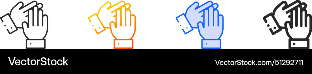 Clapping iconthin linear gradient blue stroke Vector Image