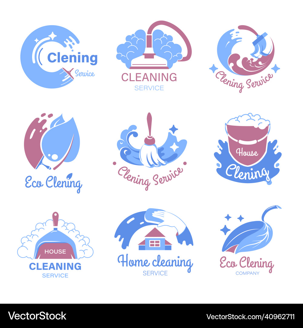 Cleaning service company keeping house clean Vector Image