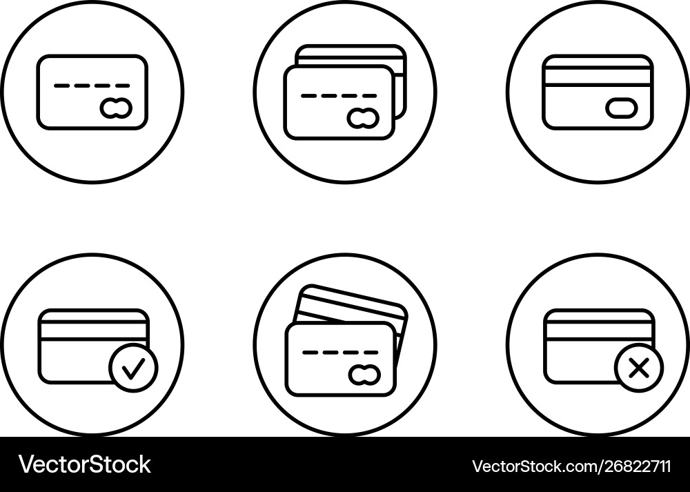 Credit cards set Royalty Free Vector Image - VectorStock
