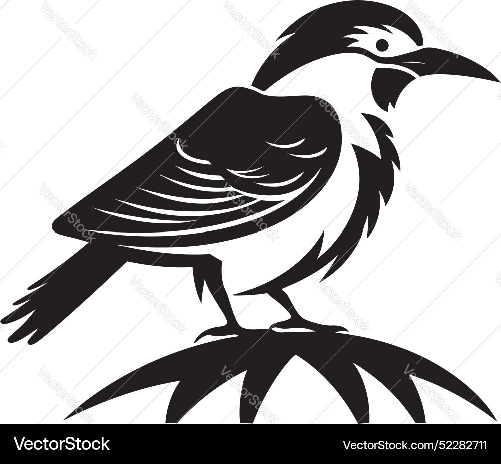 Exquisite jungle charm perched bird logo icon Vector Image