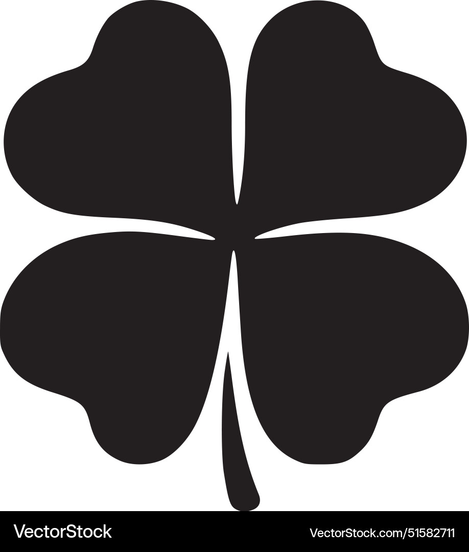 Four leaf clover - minimalist and flat logo Vector Image