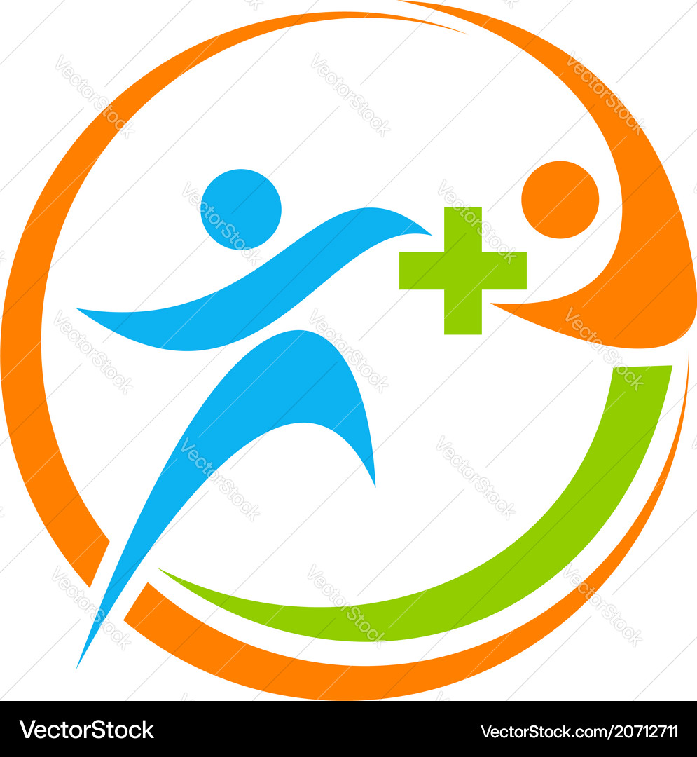 Health solution logo design template Royalty Free Vector