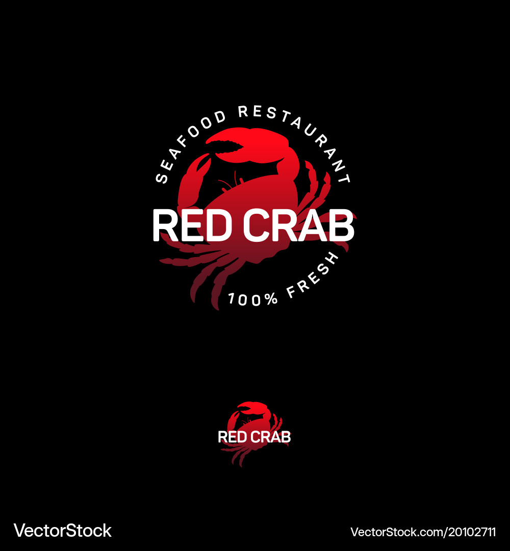 Red Crab Logo Red Crab Restaurant Logo. Seafood Restaurant Emblem.