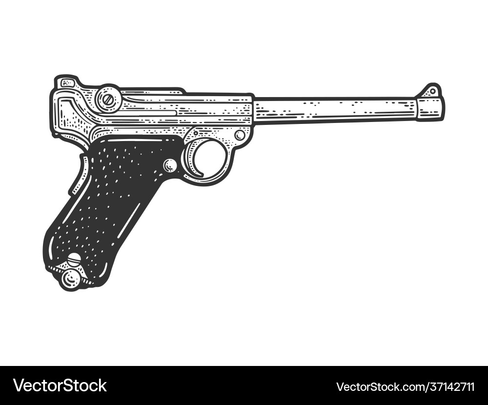 Luger Pistolenskizze Lizenzfreies Vektorbild