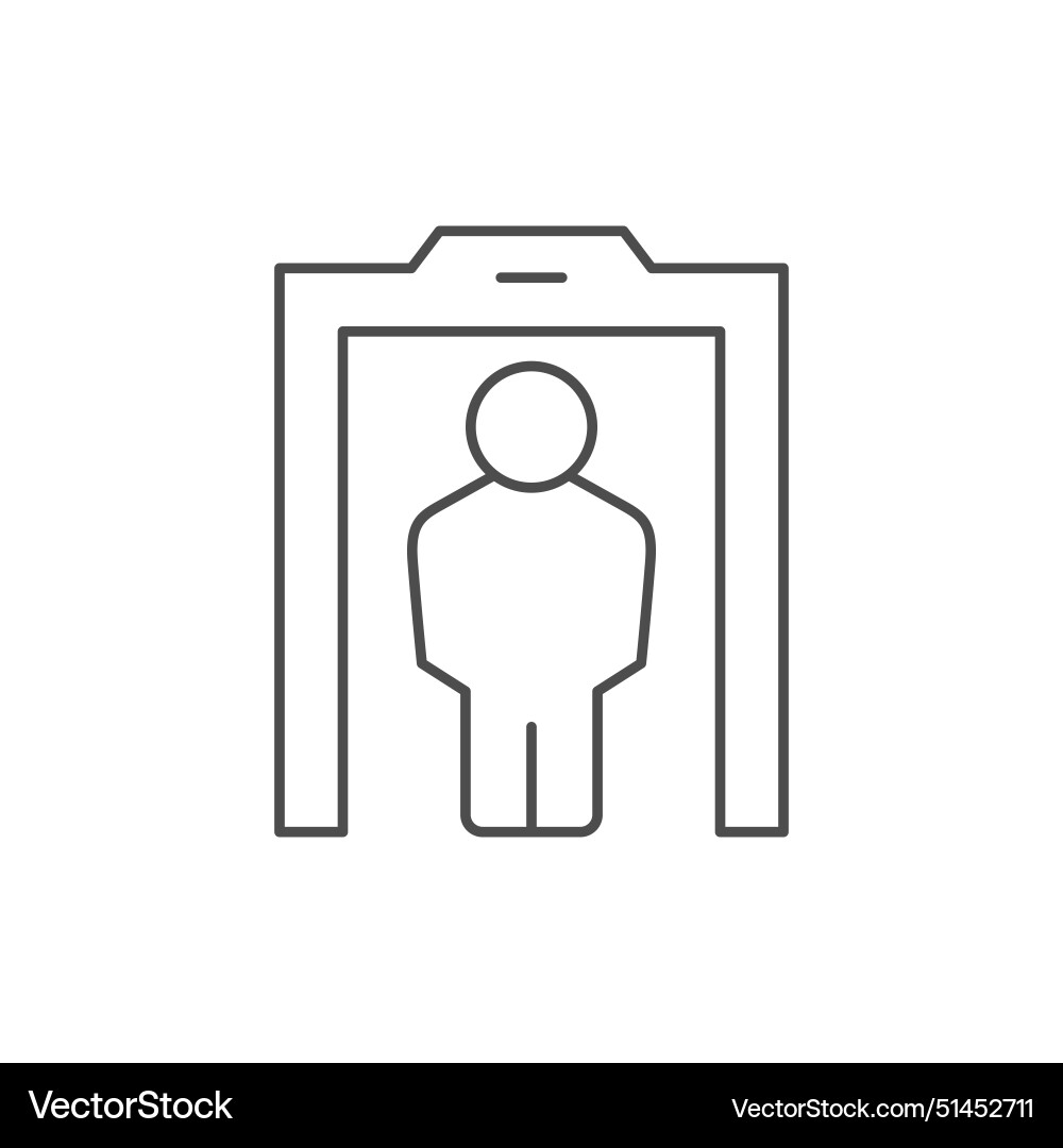 Metal detector line outline icon Royalty Free Vector Image