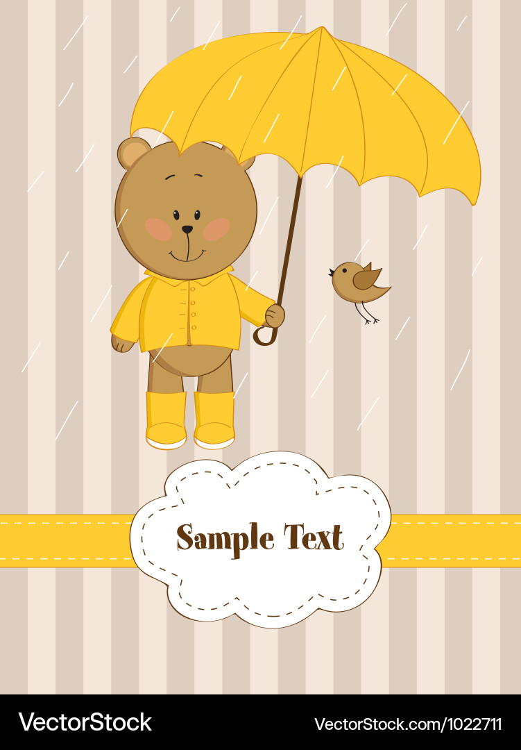 Rain card Royalty Free Vector Image - VectorStock