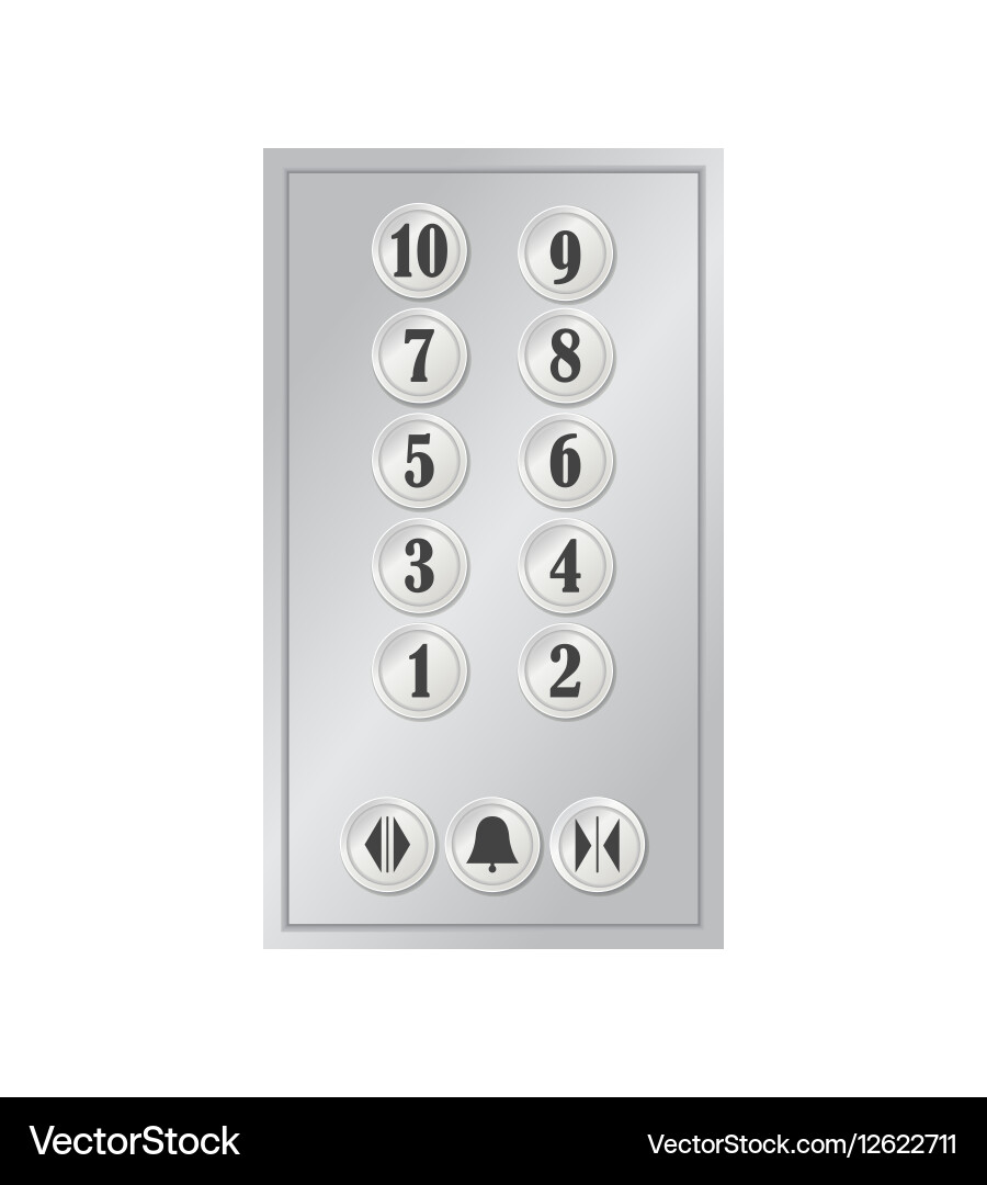 Realistic elevator or lift buttons Royalty Free Vector Image