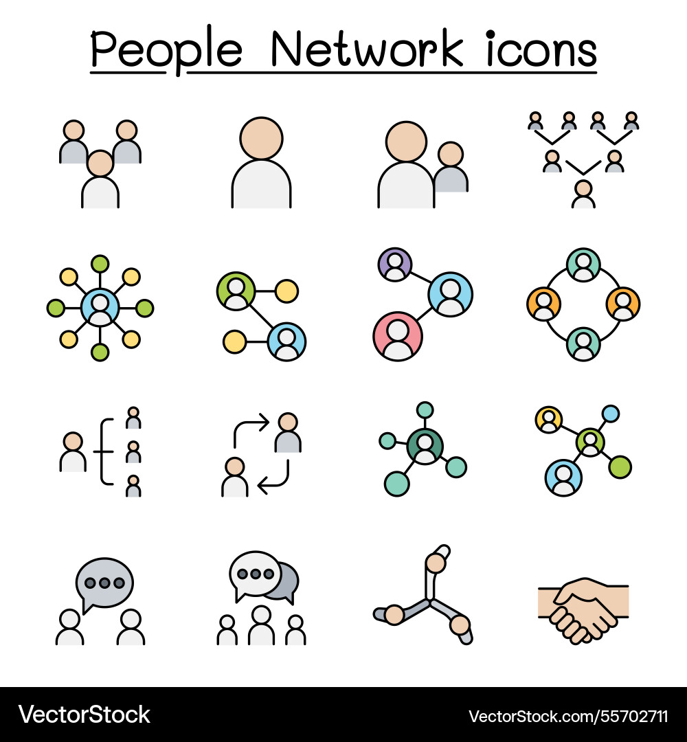 Social network people icon set Royalty Free Vector Image