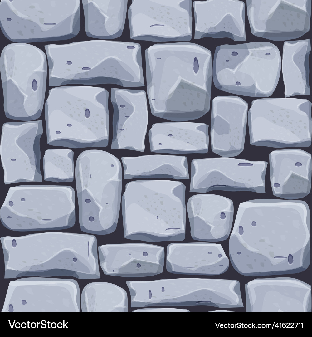 Stone wall from bricks rock game background Vector Image