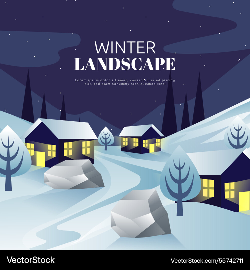Winter landscape background Royalty Free Vector Image