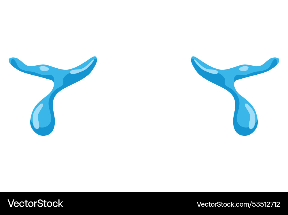 Cartoon tear drops icon sorrow cry streams Vector Image