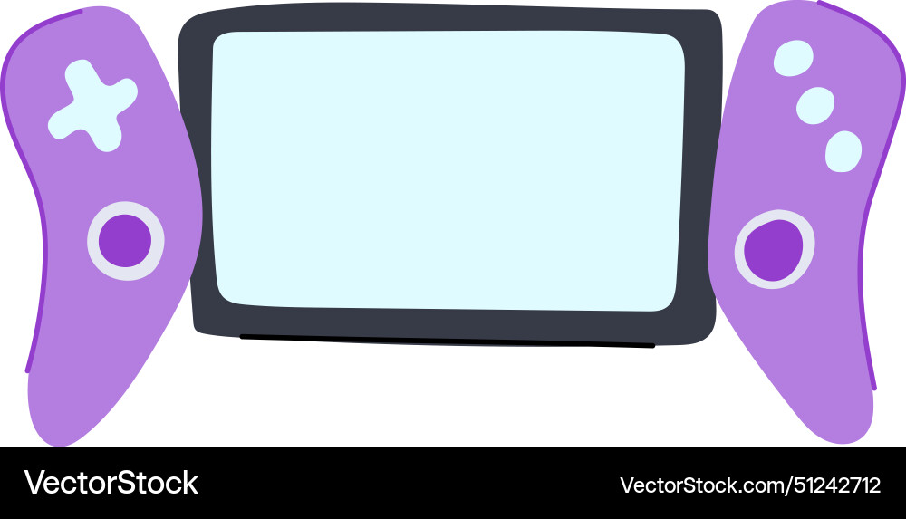 Control portable gaming device cartoon Royalty Free Vector