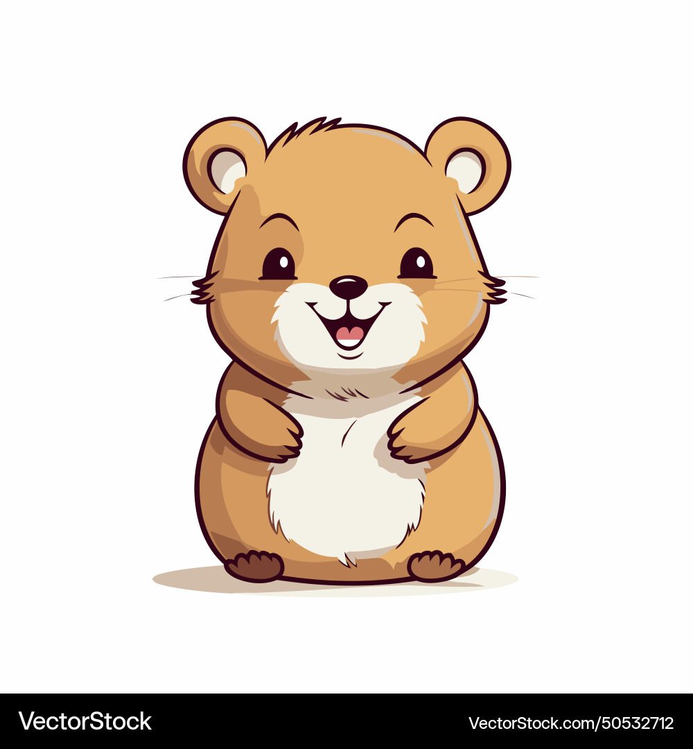 Cute hamster isolated on a white background Vector Image