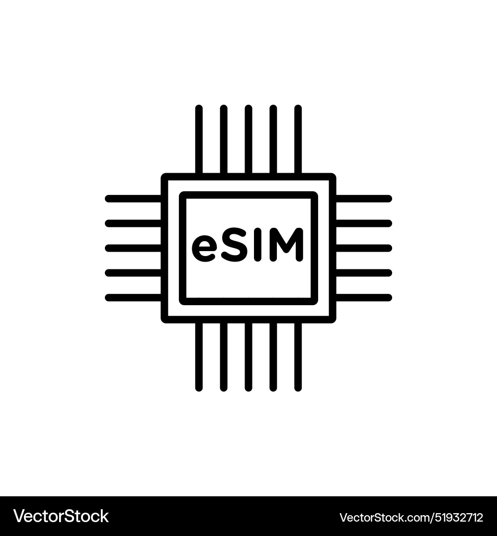Embedded sim icon ideal for mobile technology Vector Image