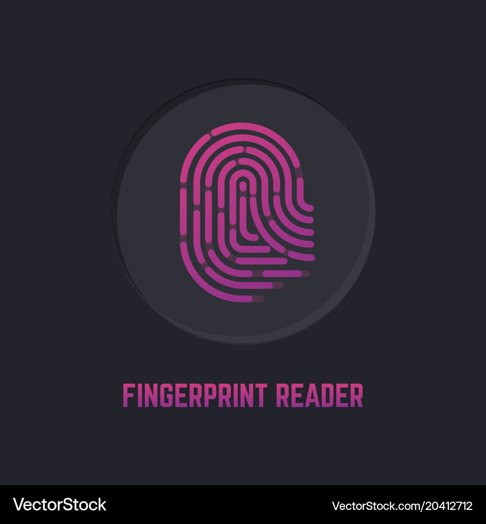 Fingerprint reader icon Royalty Free Vector Image
