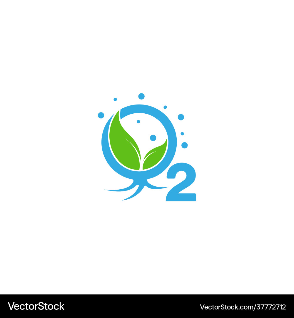 Green plant root o2 oxygen nature symbol logo Vector Image