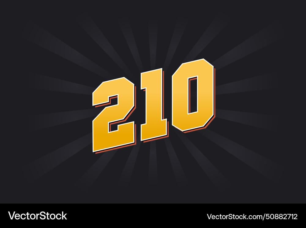 Nummer 210 Schrift alphabet gelb Lizenzfreies Vektorbild