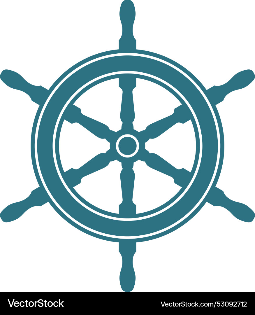 Ship steering wheel nautical navigation travel Vector Image