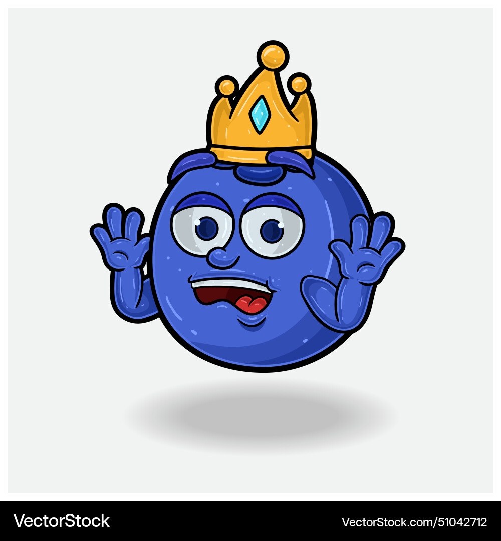 Shocked expression with blueberry fruit crown Vector Image