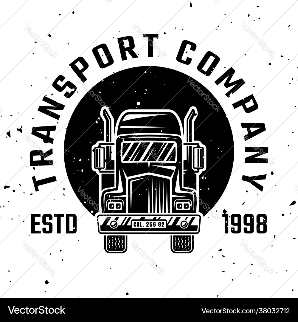 Transport cargo company monochrome emblem Vector Image