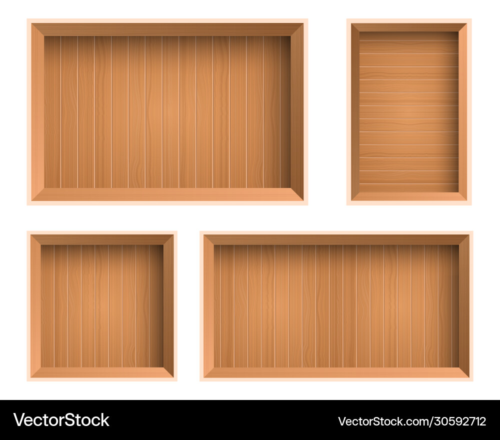 Wooden box top view Royalty Free Vector Image - VectorStock