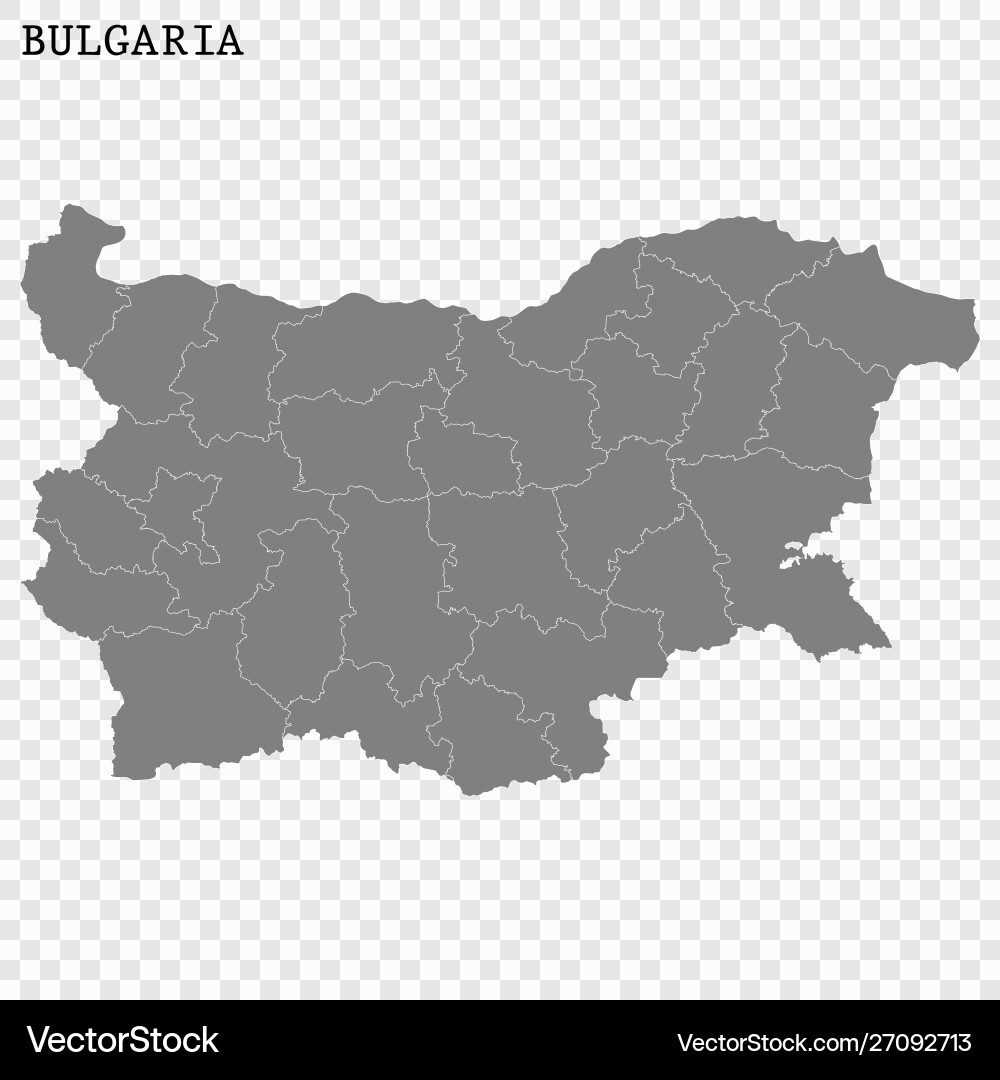 Bulgaria Map with Regional Borders Royalty Free Vector Image