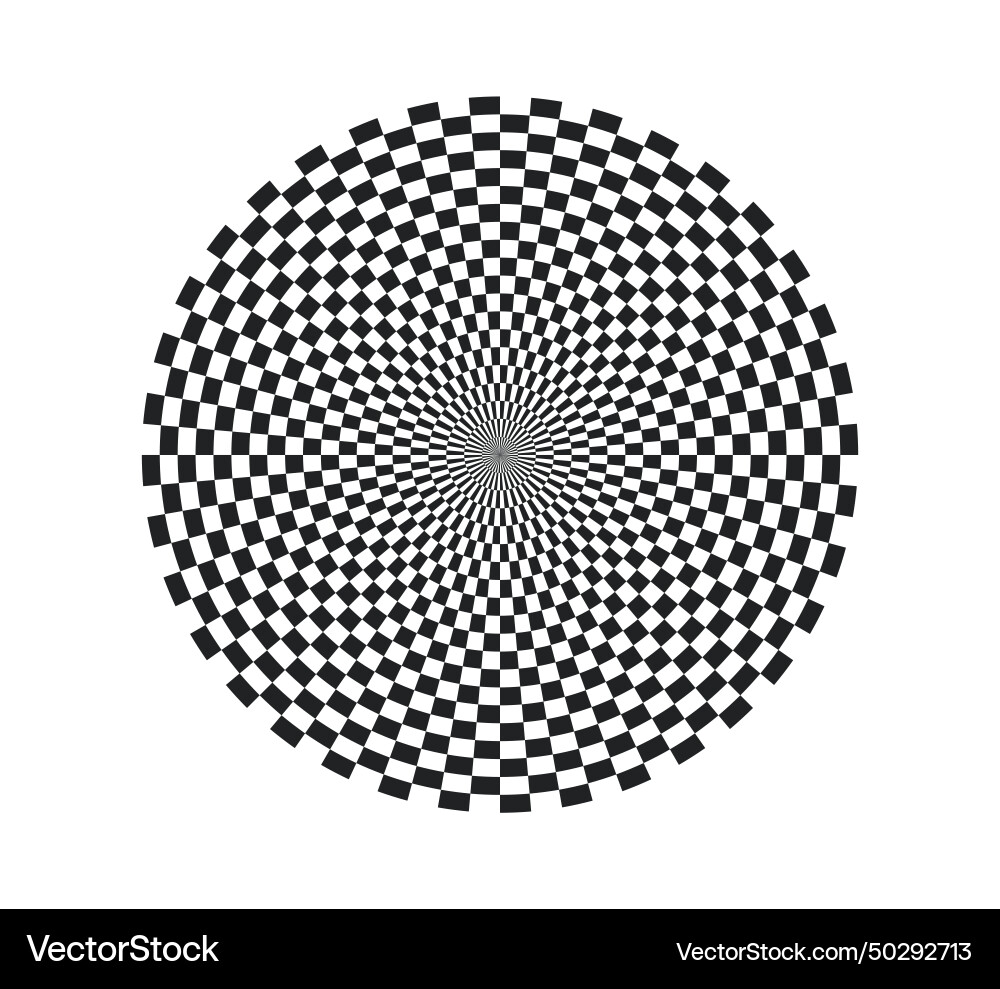 Checkered circle background Royalty Free Vector Image