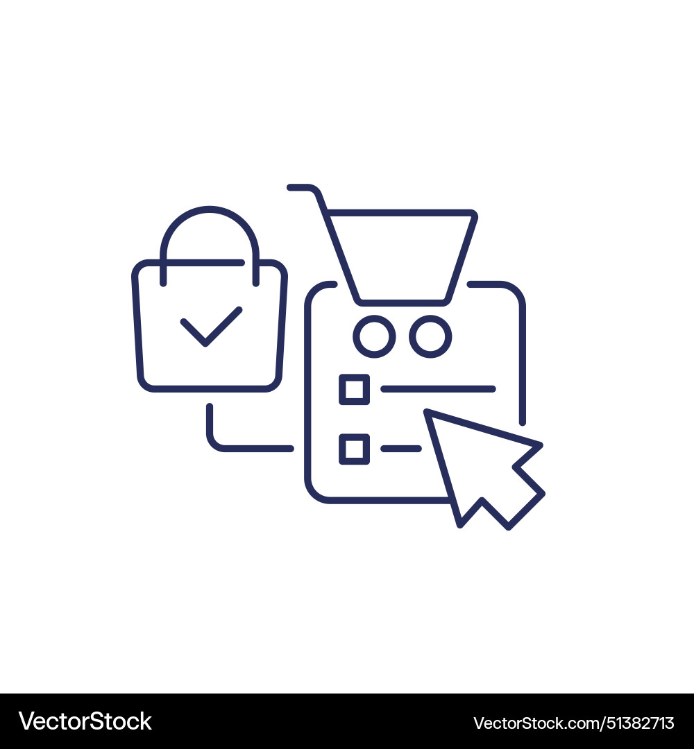 Click and collect line icon Royalty Free Vector Image