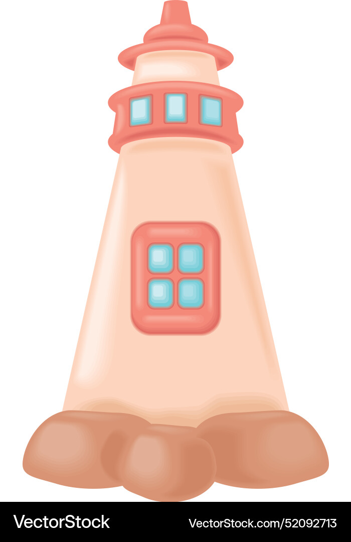 Coastal lighthouse lantern tower Royalty Free Vector Image