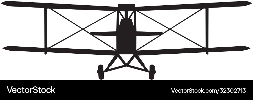 Dh tiger moth front silhouette Royalty Free Vector Image