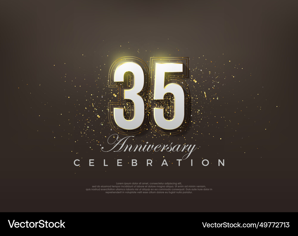 Elegant 35th anniversary number premium Royalty Free Vector