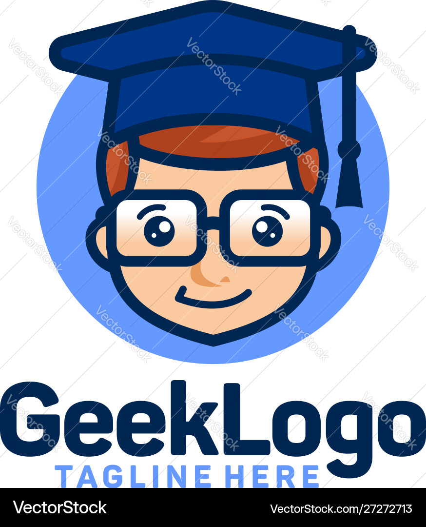 Geek logo design template Royalty Free Vector Image