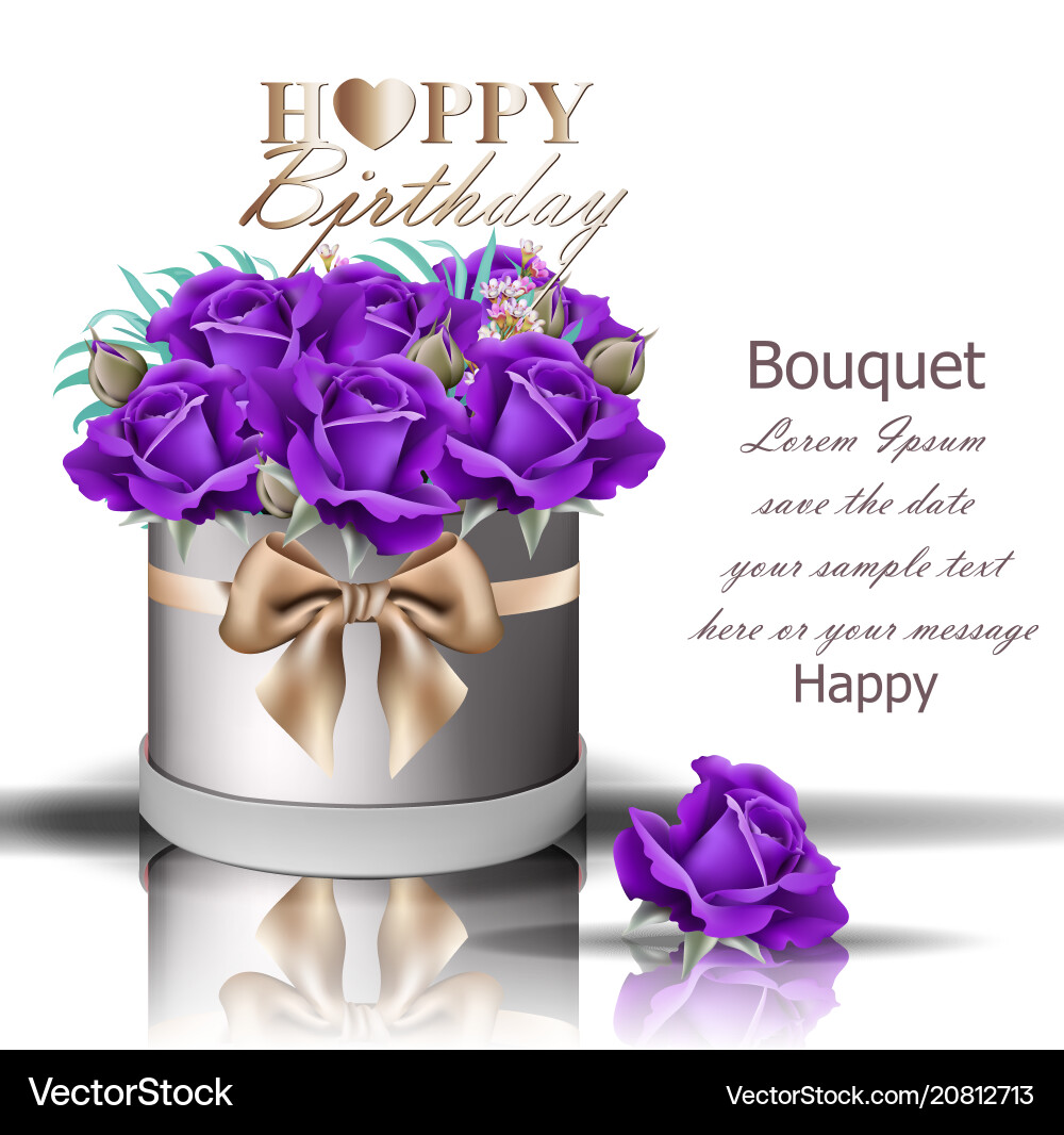 Happy Birthday Purple Roses Birthday Decoration Items With Purple,