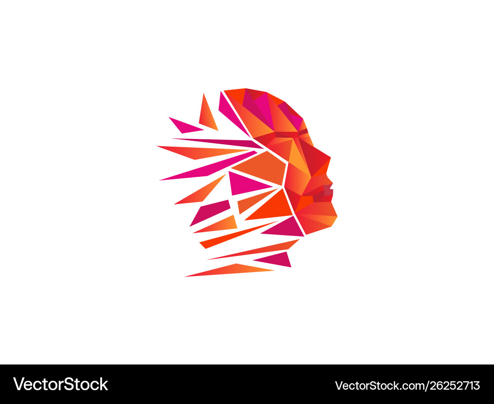 Polygon man head for logo design Royalty Free Vector Image