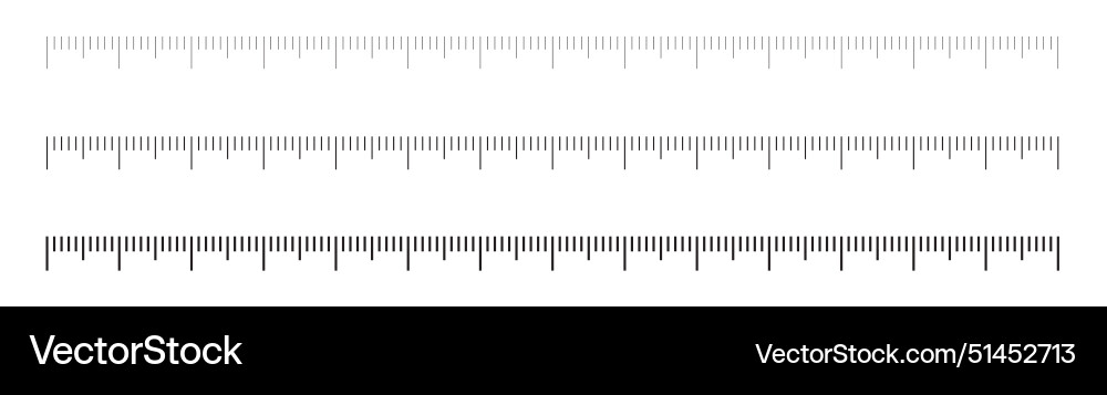 Rule black lines blank isolated measure Royalty Free Vector
