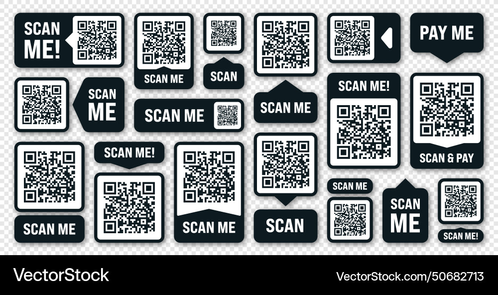 Scan me qr code sticker online payment special Vector Image
