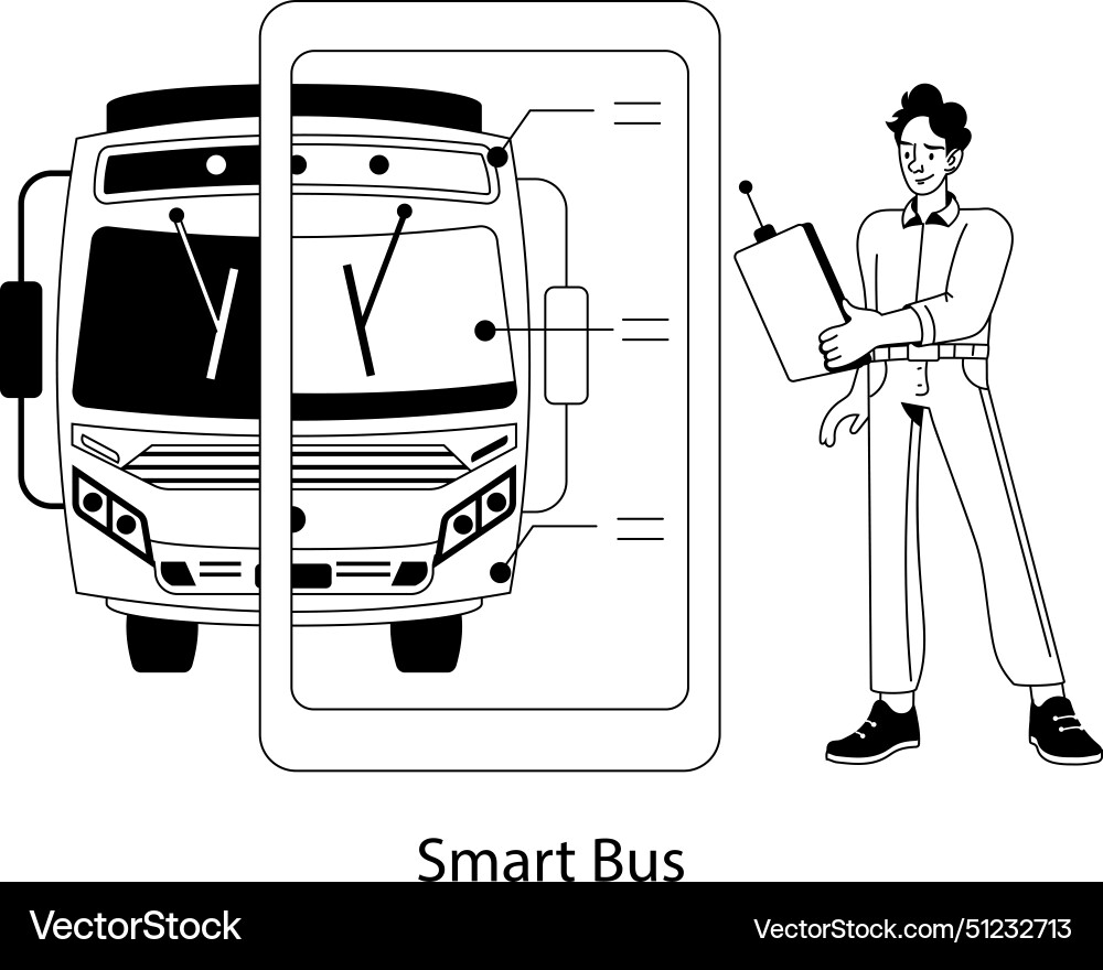 Smart bus Royalty Free Vector Image - VectorStock