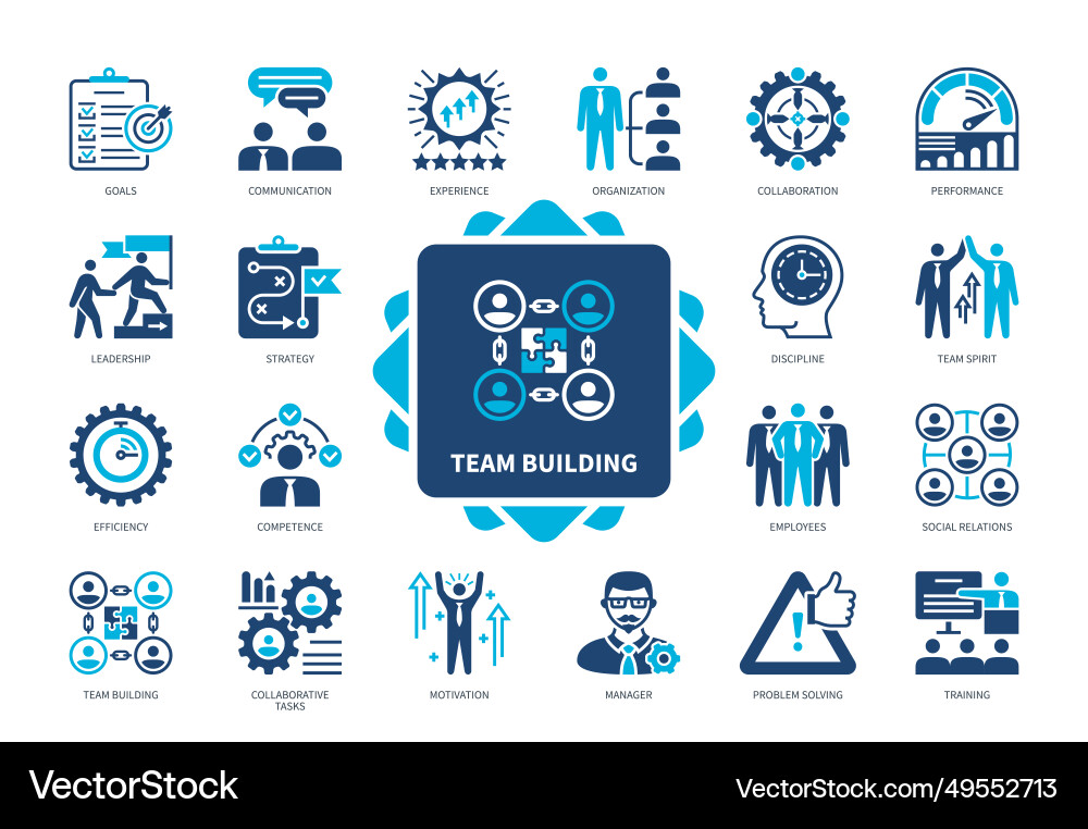 Team Building Icon Set Royalty Free Vector Image