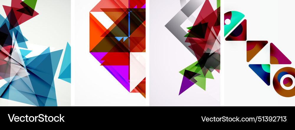 Triangle poster set for wallpaper business card Vector Image