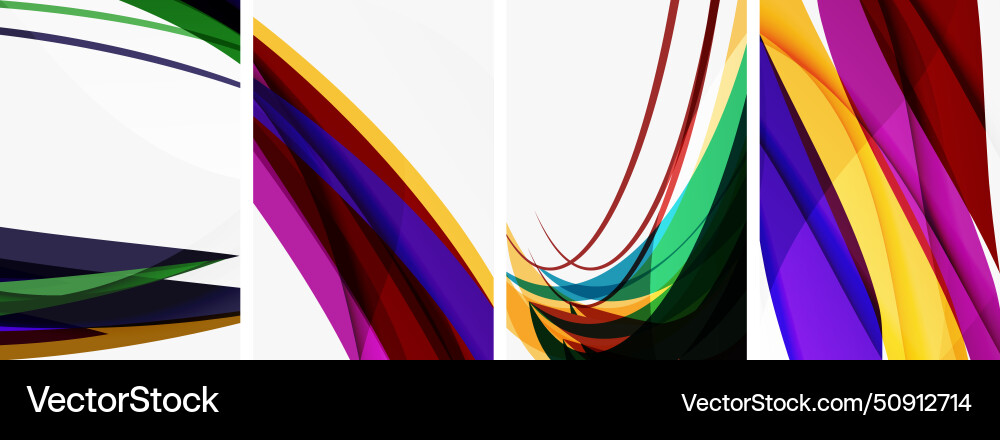 Abstract colorful wave posters for wallpaper Vector Image