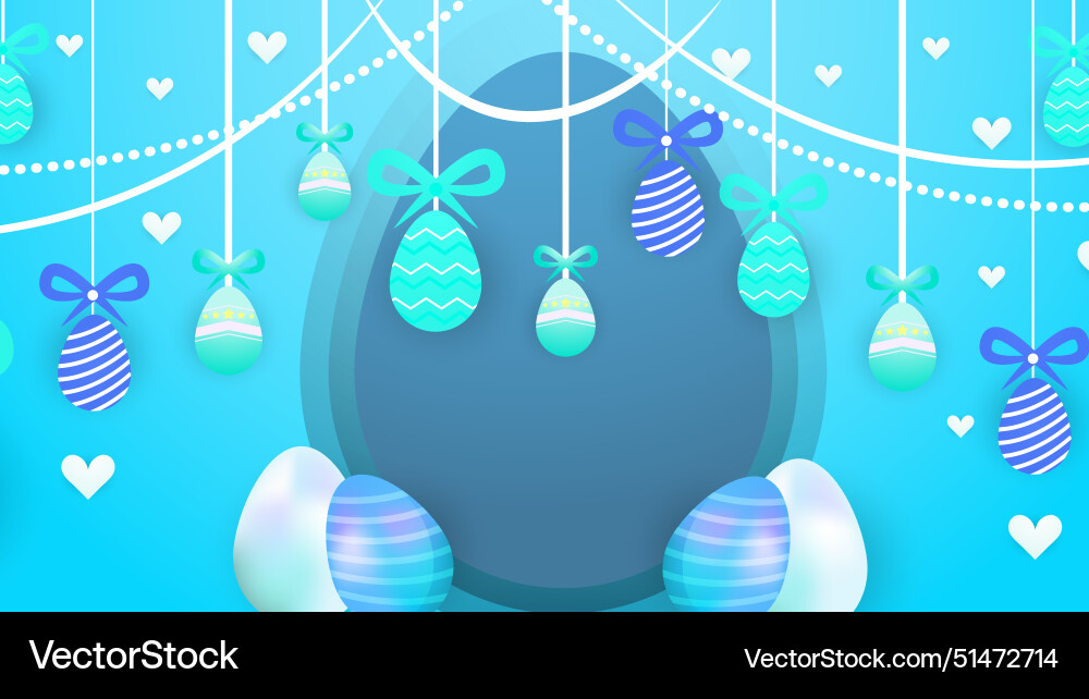 Blue green and white gradient easter celebration Vector Image