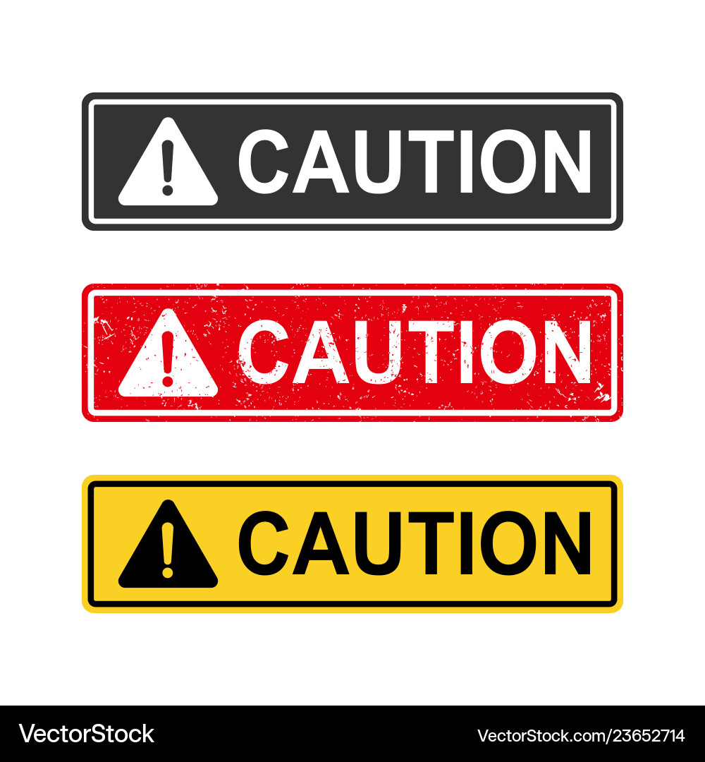 Caution Sign Set - Warning Symbols Royalty Free Vector Image
