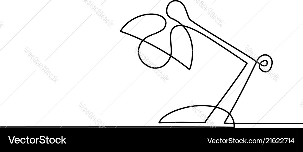 Continuous one line drawing lamp on the table Vector Image