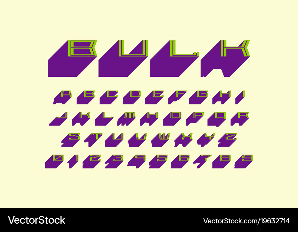 Decorative sans serif extra bulk font Royalty Free Vector