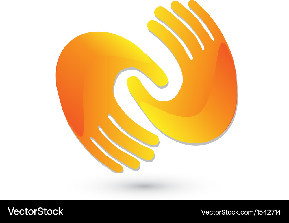 Handshaking logo design Royalty Free Vector Image