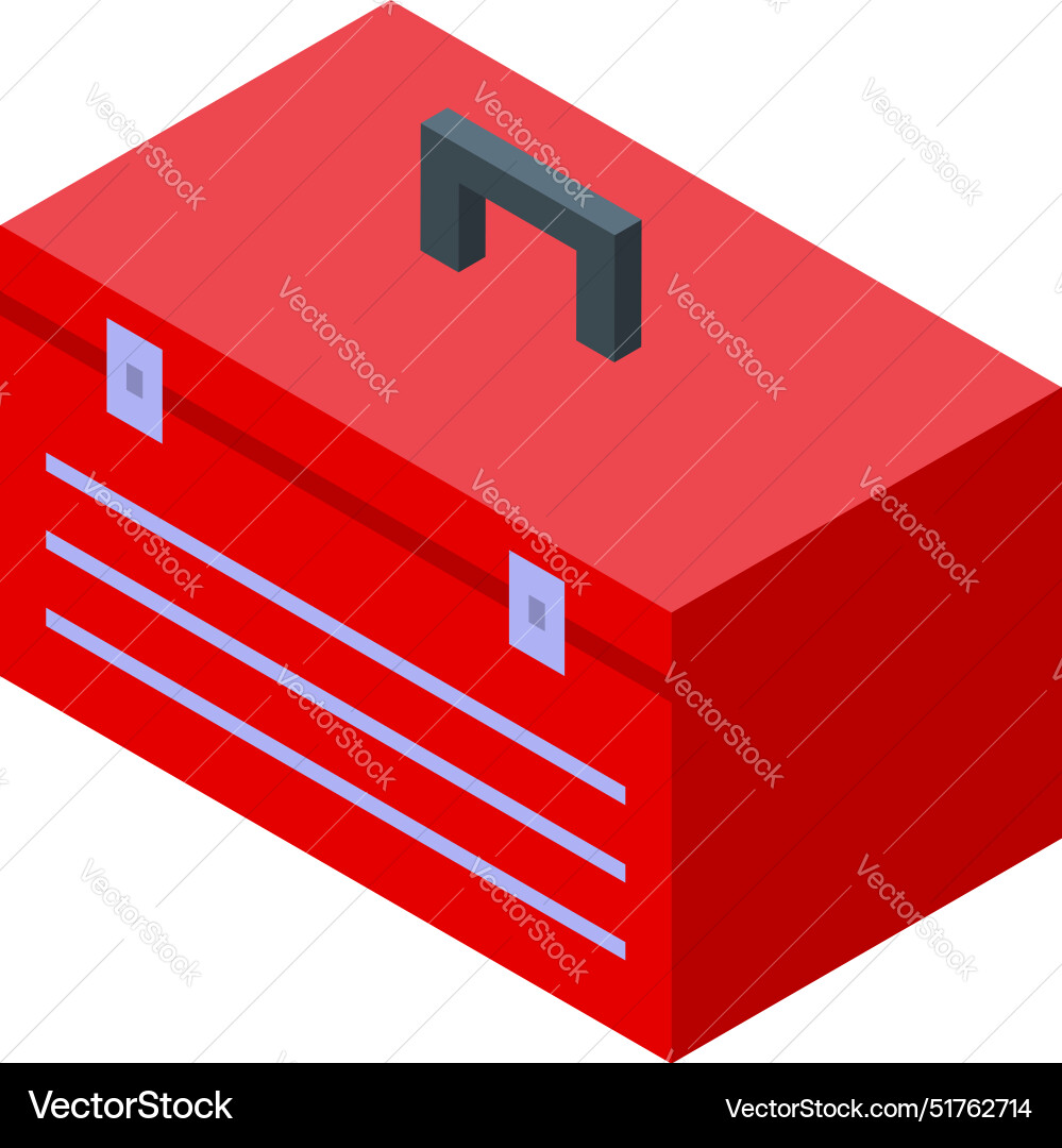 Red toolbox isometric icon handyman Royalty Free Vector